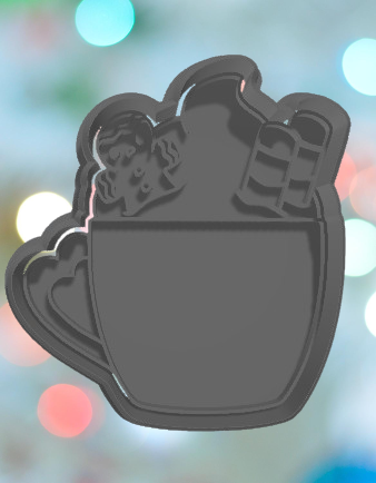 🎄 Christmas Hot Coco Cookie Cutter・ STL File for 3D printing・Cults