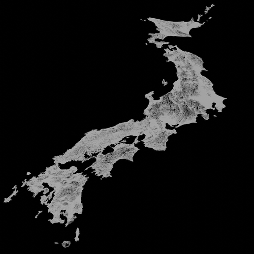 🗺️ Topographic Map of Japan – 3D Terrain・ 3D File for 3D printing・Cults
