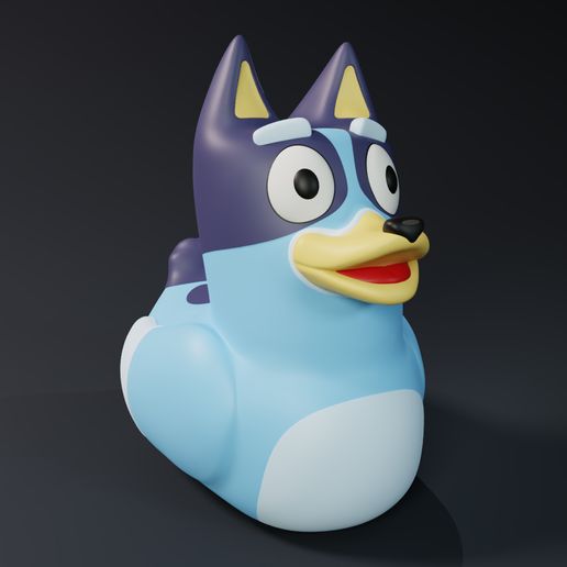 🦆 Cute Bluey Heeler Rubber Duck・ STL File for 3D printing・Cults