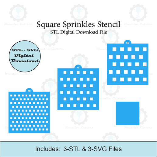 🟪 Square Sprinkles Stencil | Laser or 3D Printed, Decorating Stencils ...