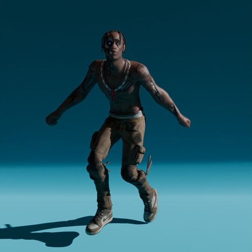 🔥 Travis Scott La Flame Low Poly・ STL File for 3D printing・Cults