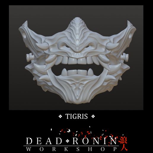STL file Samurai Mempo Mask - Tigris 🗡️ ・3D print object to download・Cults
