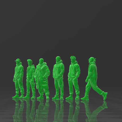 ♂️ 6 Pack Set 1 - Underground Urban Style Male Figures 1/64th Scale ...