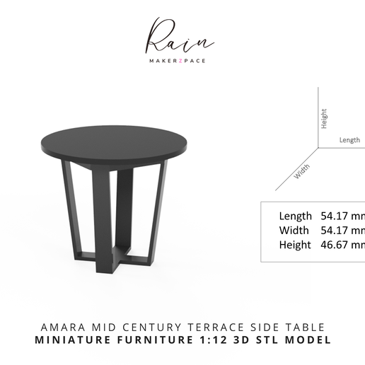 👽 Miniature Amara-Inspired Mid-century Terrace Side Table, Miniature ...