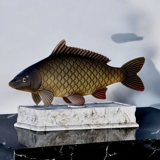 Archivo STL fish carp / Cyprinus carpio with storage space / for 3d ...