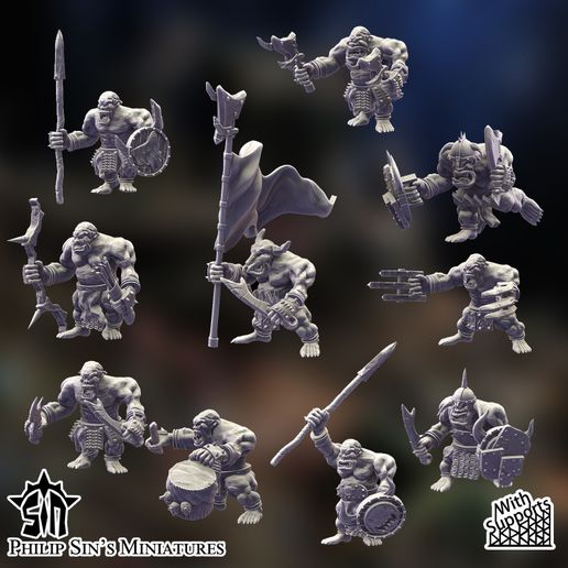 3D file Orcs / Wild Orcs (Melee & Bows) 🫡 ・3D printer model to download ...