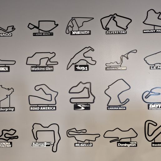 🗺️ 30 Pack Track Map with Nameplate Wall Art (ALL TRACK STL FILES)・ STL ...