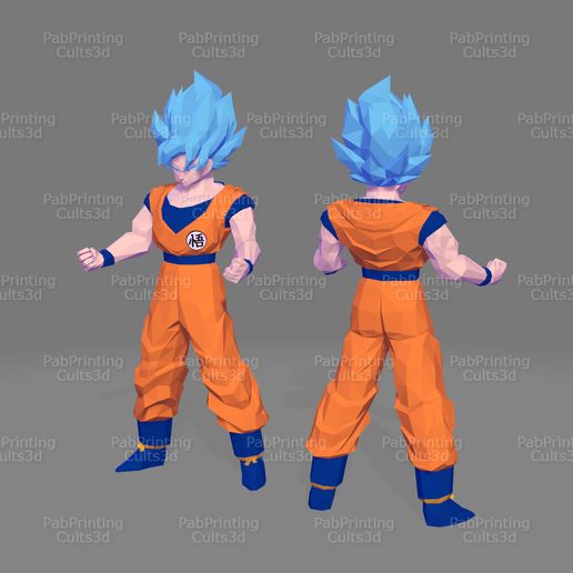 🐉 DRAGON BALL GOKU BLUE DRAGON BALL Z LOW POLY・ STL File for 3D ...