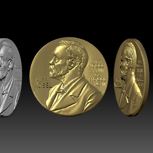 🏅 The Nobel Prize medal 3D STL model for 3D printing and cnc curving ...