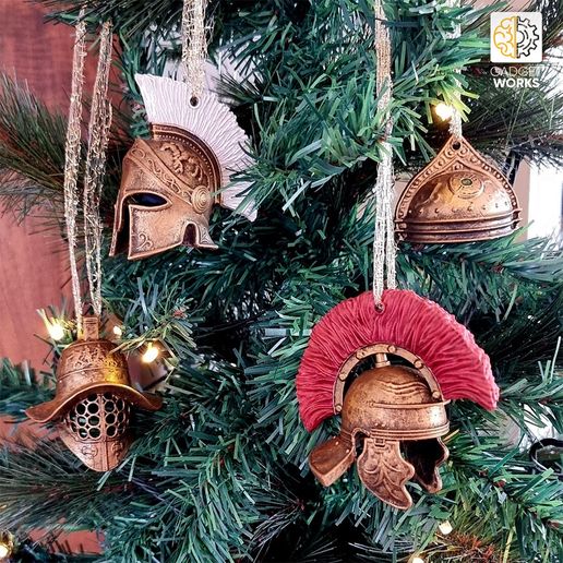 🎄 Christmas Ornaments - Ancient Helmets・ 3D File for 3D printing・Cults