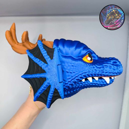 🐉 Customizable Dragon Hand Puppet・ STL File for 3D printing・Cults