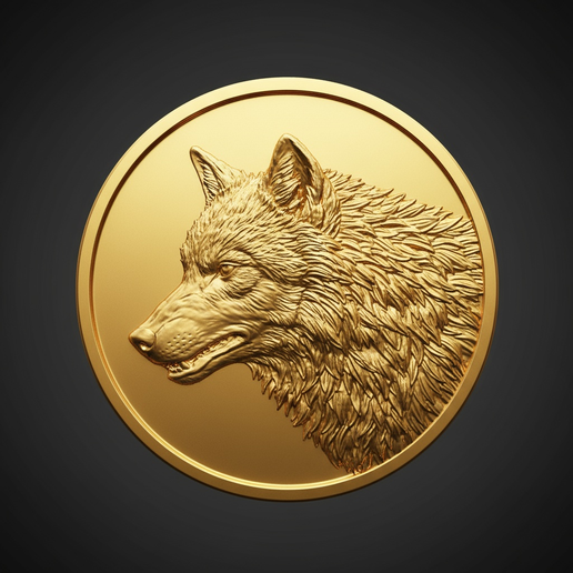 🐺 Wolf Token 1・Free STL File for 3D printing・Cults