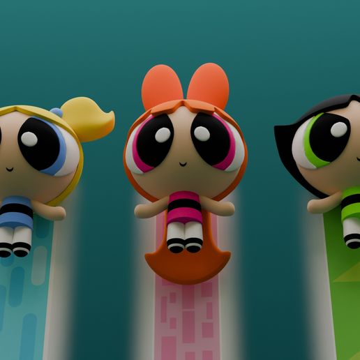 STL file Powerpuff Girls Cartoon 🌼 ・Design to download and 3D print・Cults
