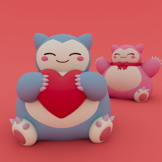 🐉 Valentine's Special - Snorlax・ 3D File for 3D printing・Cults