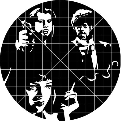 ⏺️ Pulp Fiction for laser cutting on vinyl record DXF file・ DXF File ...