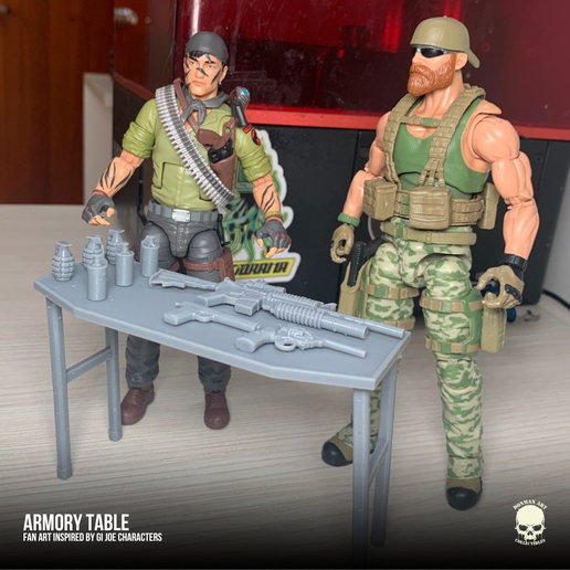 🪖 Armory Table Playset 3D printable files for Action Figures・Archivo ...