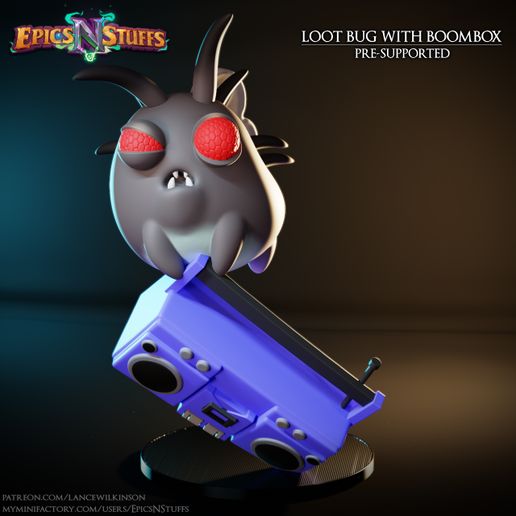 STL file Loot Bug with Boombox Miniature - Pre-Supported 🐛 ・Model to ...