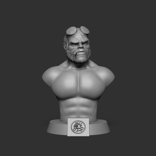 👤 HELLBOY BUST FOR 3D PRINTING・ STL File for ・Cults