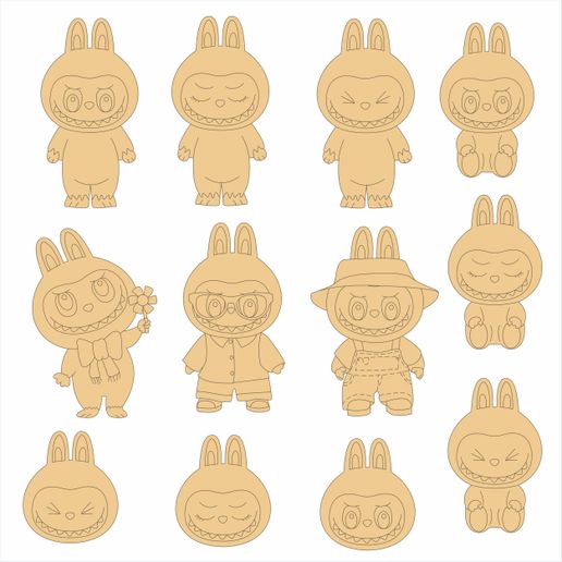 🦸 Labubu - Vectors for laser cutting・ 3D File for CNC machining - Laser ...