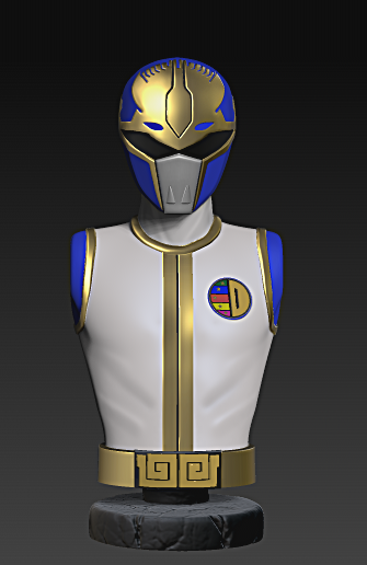 👤 Blue Ranger (TenmaRanger) - Dairanger / Super Sentai - Bust 3D・ OBJ ...