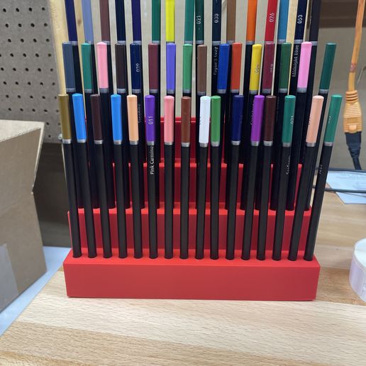 ️ Large 48 Colored Pencil Caddy with Back Storage・ STL File for 3D ...