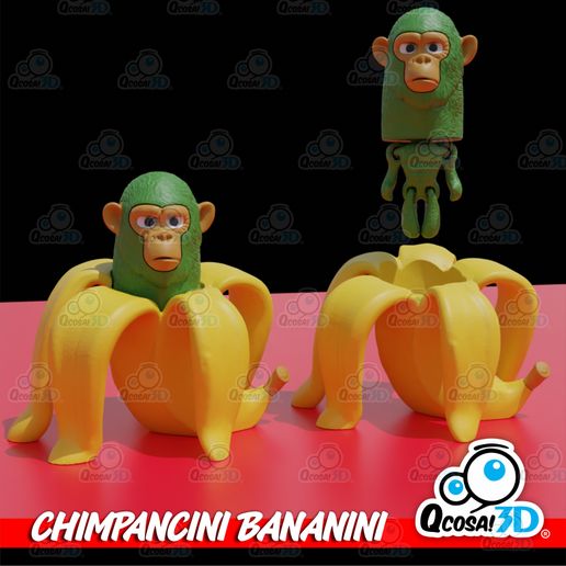 🎨 CHIMPANCINI BANANINI・Archivo STL para Impresión 3D・Cults