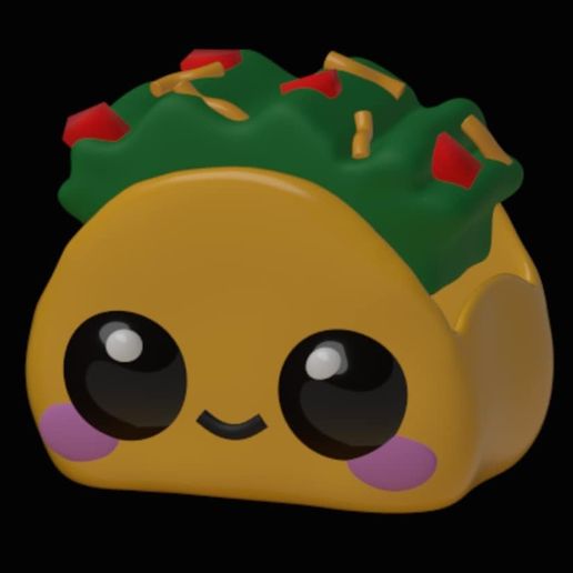 🌮 Happy Taco Clicky Fidget and Keychain・ 3MF File for 3D printing・Cults