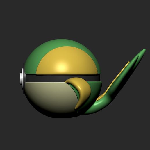 🐉 Pokemon Snivy Pokeball・ STL File for 3D printing・Cults
