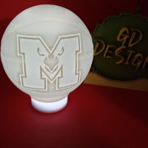 STL file Custom Maud Cardinals 3D Basketball Light 🏀 ・Model to download ...