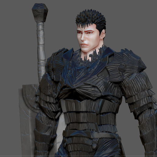 🗡️ BERSERK GUTS STANDING ANIME SWORD CHARACTER 3D PRINT MODEL・ 3D File ...