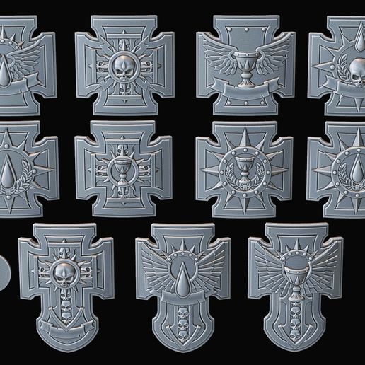 🩸 Blood Seraphs Vanguard Shields Set・ 3D File for 3D printing・Cults