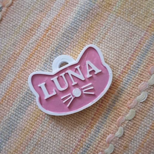🐱 cat tag・ STL File for 3D printing・Cults