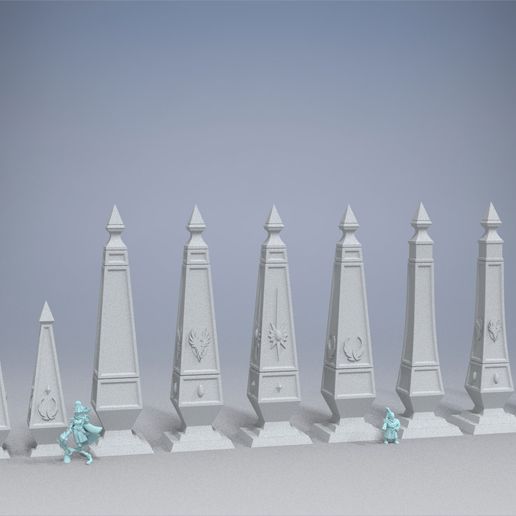 3D file Noble Elves - Obelisks C - 10mm ♟ ・3D printable design to ...