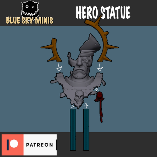 👺 Hero Statue・ 3D File for ・Cults
