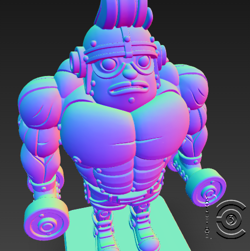 🤖 Buff Bot - Steampunk Strongman・ STL File for 3D printing・Cults