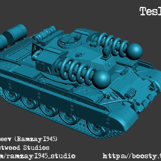 🪖 Tesla tank Soviet fictional light tank 1:100・ STL File for 3D ...