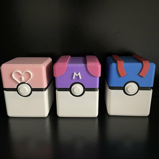 📦 Deck Box Pokeball Love Ball・ STL File for 3D printing・Cults