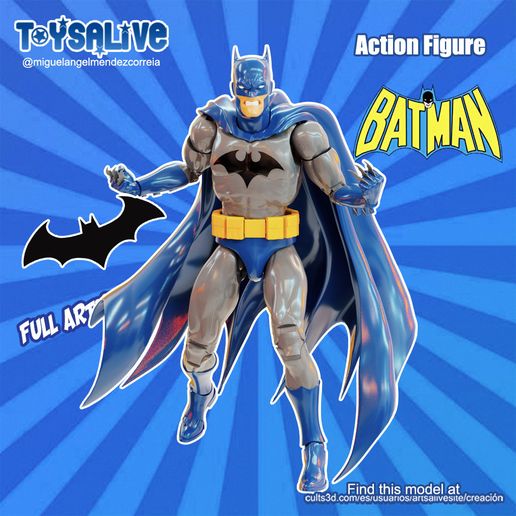 Batman Full Articulated Action Figure・ 3D File for ・Cults