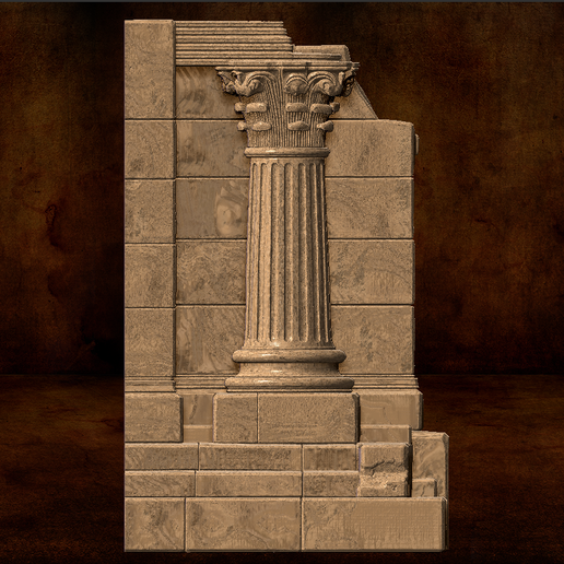 📚 Ancient Column Book Holder・Free OBJ File for 3D printing・Cults