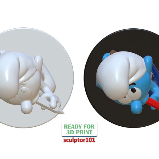 🎨 The Smurfs 3D Model - Handy Smurf fan art printable model・ 3D File ...