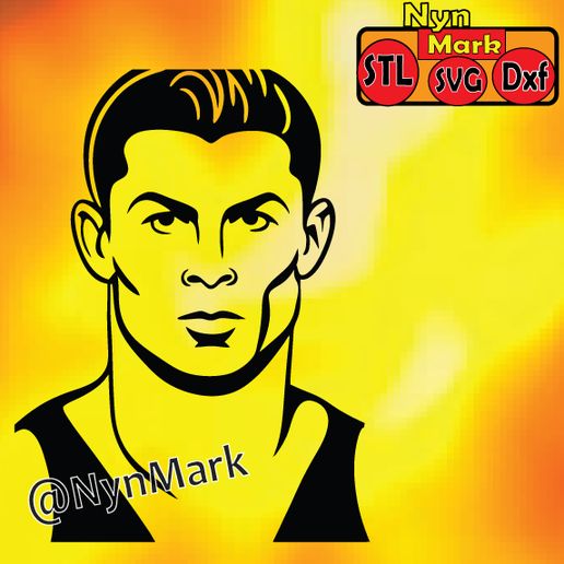 STL file Cristiano Ronaldo face wall art, svg,stl,dxf file 🎨 (DXF and ...