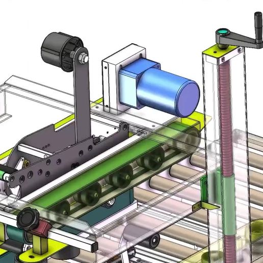 🛠️ 3D CAD Model Carton Sealing Machine with Adjustable Twin-Roll Tape ...