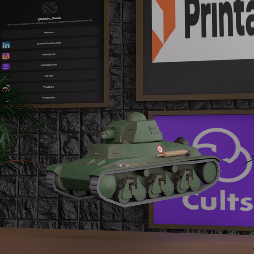 🛡️🔥 Hotchkiss H35/H39 Tank – World War II 3D Model・Free STL File for 3D printing・Cults