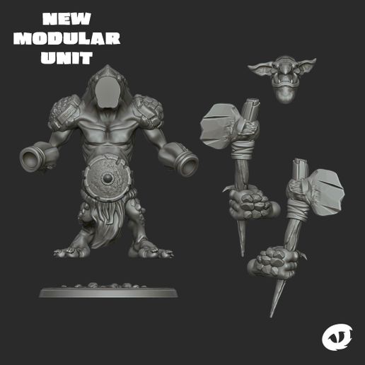 STL file Modular Rock Troll Squad V2 🪨 ・3D print design to download・Cults