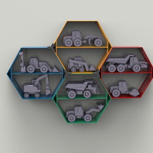 🧞‍♂️ SHELF,TOY SHELF,HEXagonal SHELF,3DPRINTER SHELF,MODULAR,RAF・ STL ...