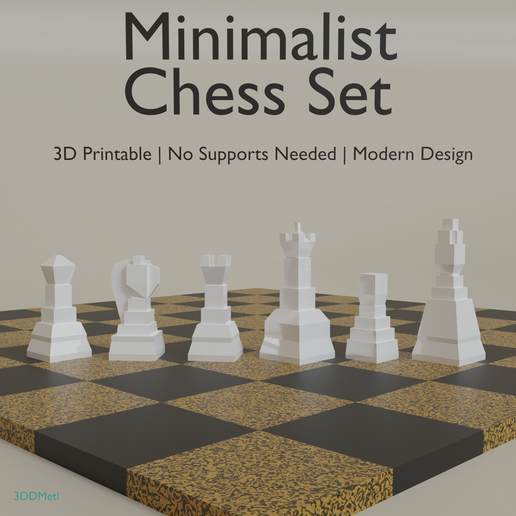 ♟️ Minimalist Chess Set・ 3D File for 3D printing・Cults