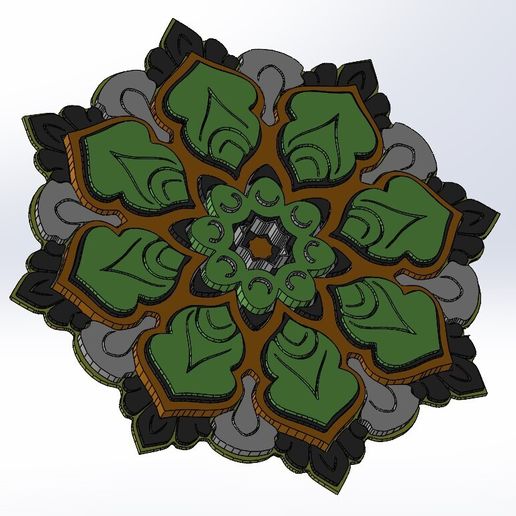 STL file Multicolored mandala 🎨 ・3D printer design to download・Cults