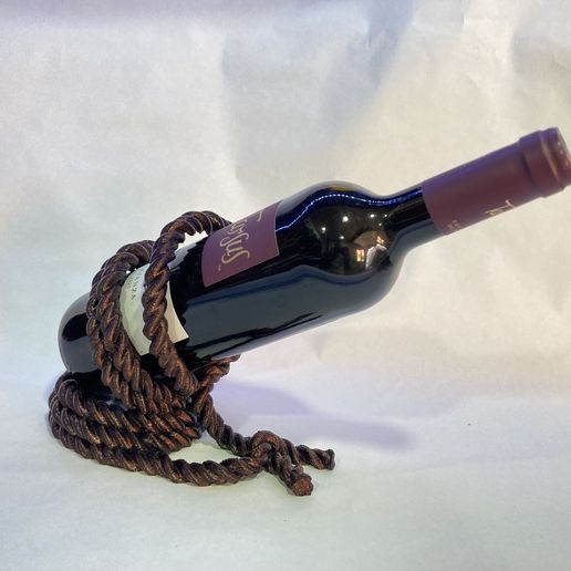 🍷 ROPE WINE HOLDER - BOTTLE HOLDER・ STL File for 3D printing・Cults