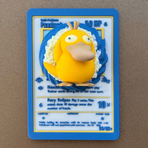 🐉 Psyduck 3D Printable Pokémon Card; Pokemon TCG・ STL File for 3D ...