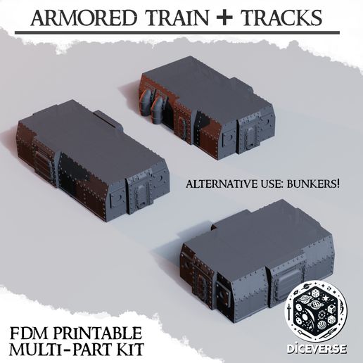 🚆 Armored Trench Train・ 3D File for 3D printing・Cults